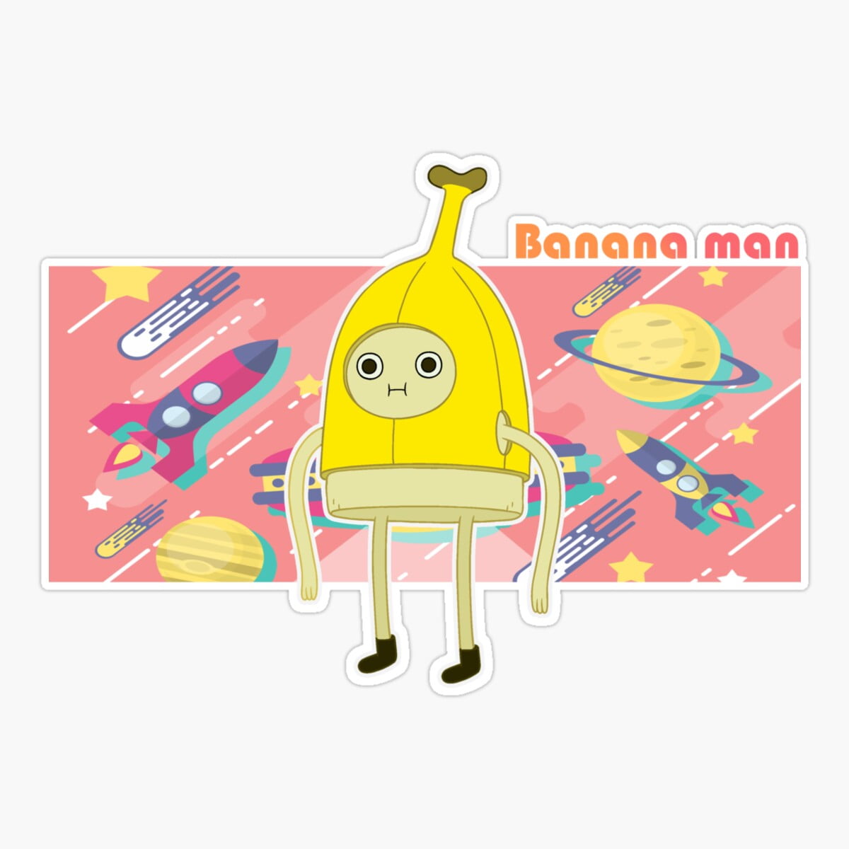 DOPASTICKER Banana Man Sticker, Phone Sticker Water Bottle Sticker Car ...