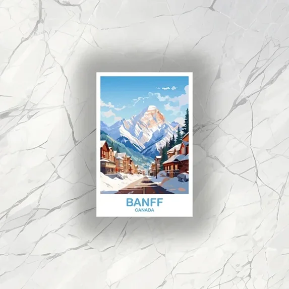 DOPASTICKER Banff National Park Travel Sticker, Rocky Mountain, Skyline ...