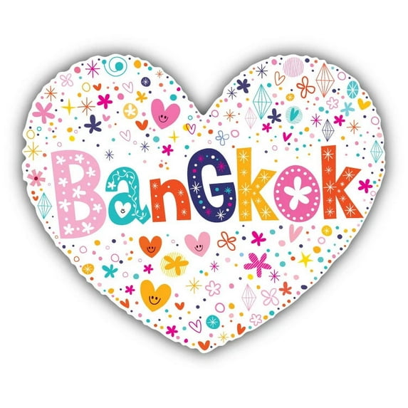 DOPASTICKER Bangkok Shaped Heart Travel Car Bumper Sticker Gift You ...