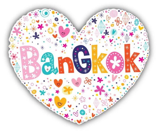 DOPASTICKER Bangkok Shaped Heart Travel Sticker Decal Phone Decal Water ...