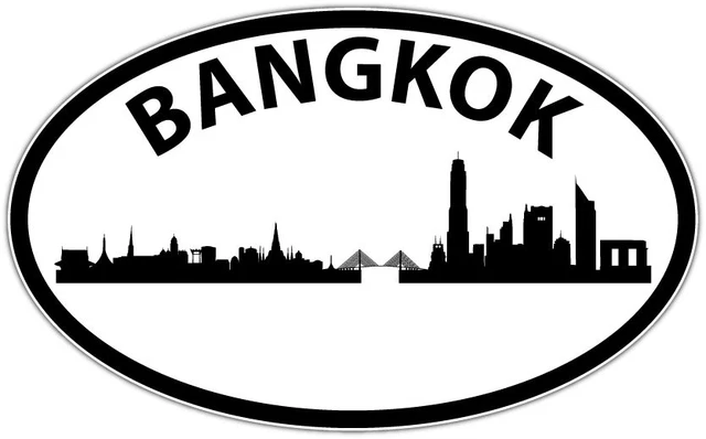 DOPASTICKER Bangkok Thailand City Oval Car Window Sticker Decal Phone ...