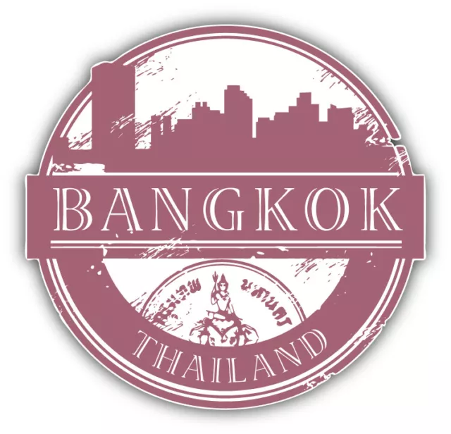 DOPASTICKER Bangkok Thailand Rubber Stamp Travel Sticker Decal Phone ...