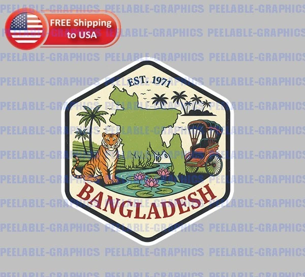 DOPASTICKER Bangladesh Country Souvenir Sticker Travel Luggage Sticker ...