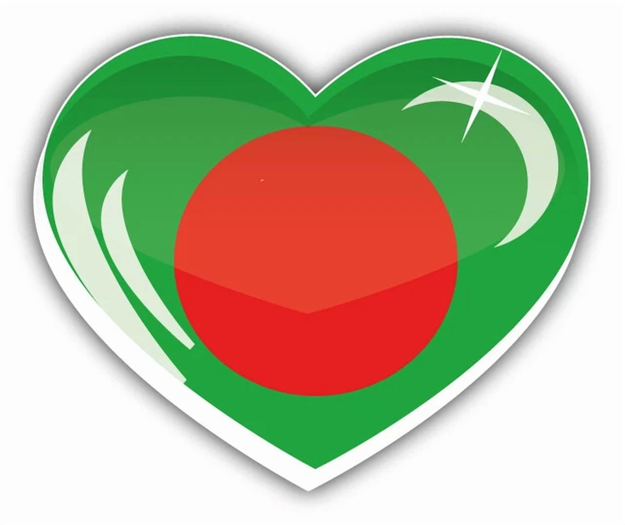 DOPASTICKER Bangladesh Flag Heart Sticker Decal Phone Decal Water Bottle Stickers, Cars Stickers ...