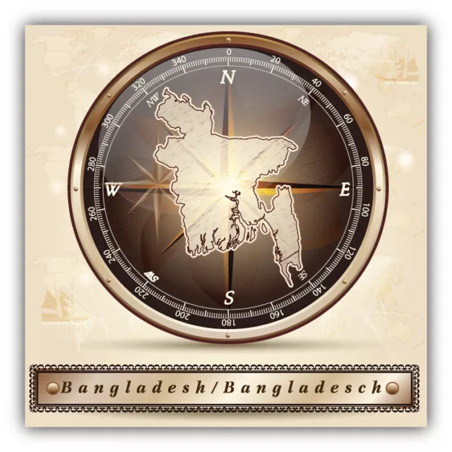 DOPASTICKER Bangladesh Map Compass Sticker Decal Phone Decal Water ...
