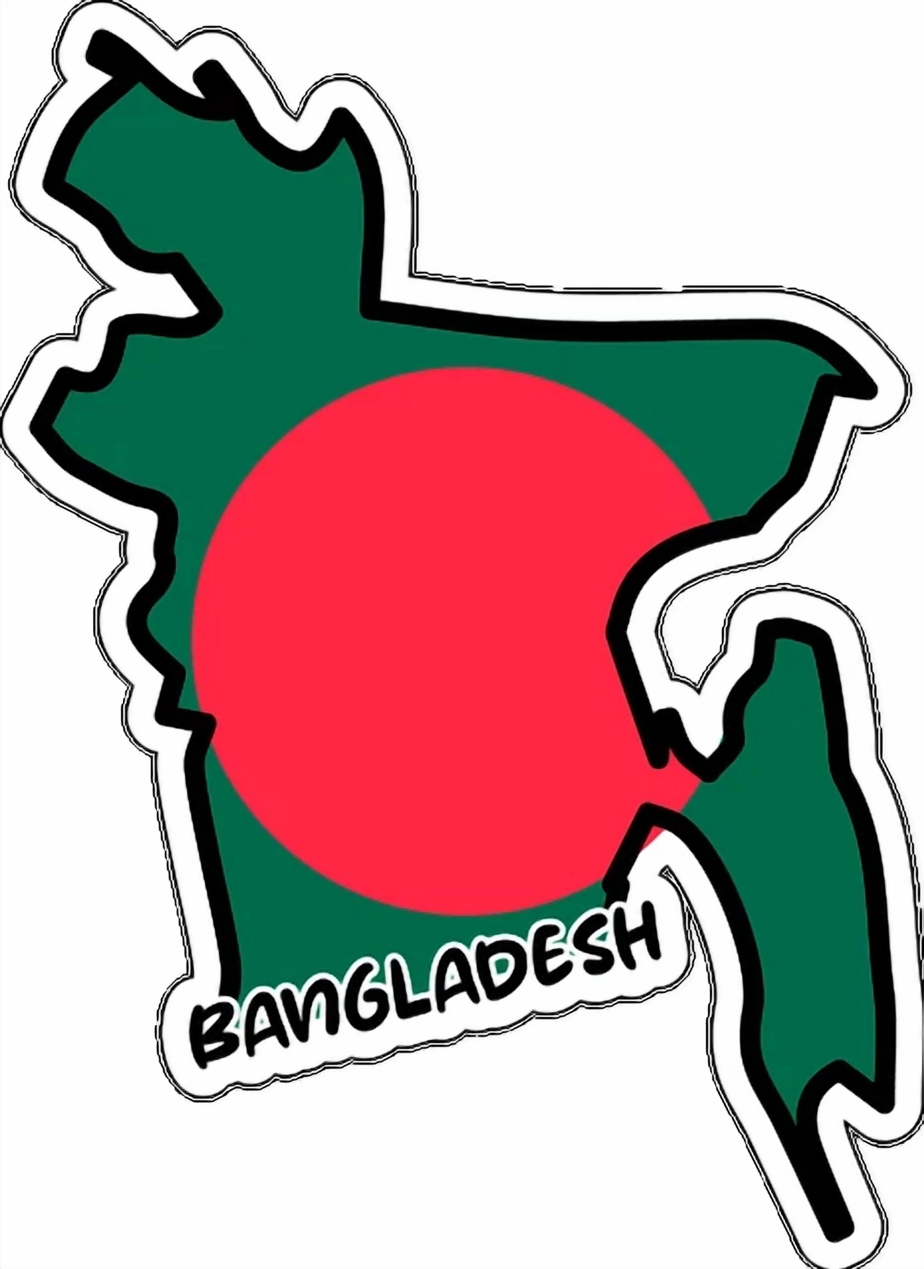 DOPASTICKER Bangladesh Map Flag Sticker Decal Phone Decal Water Bottle ...