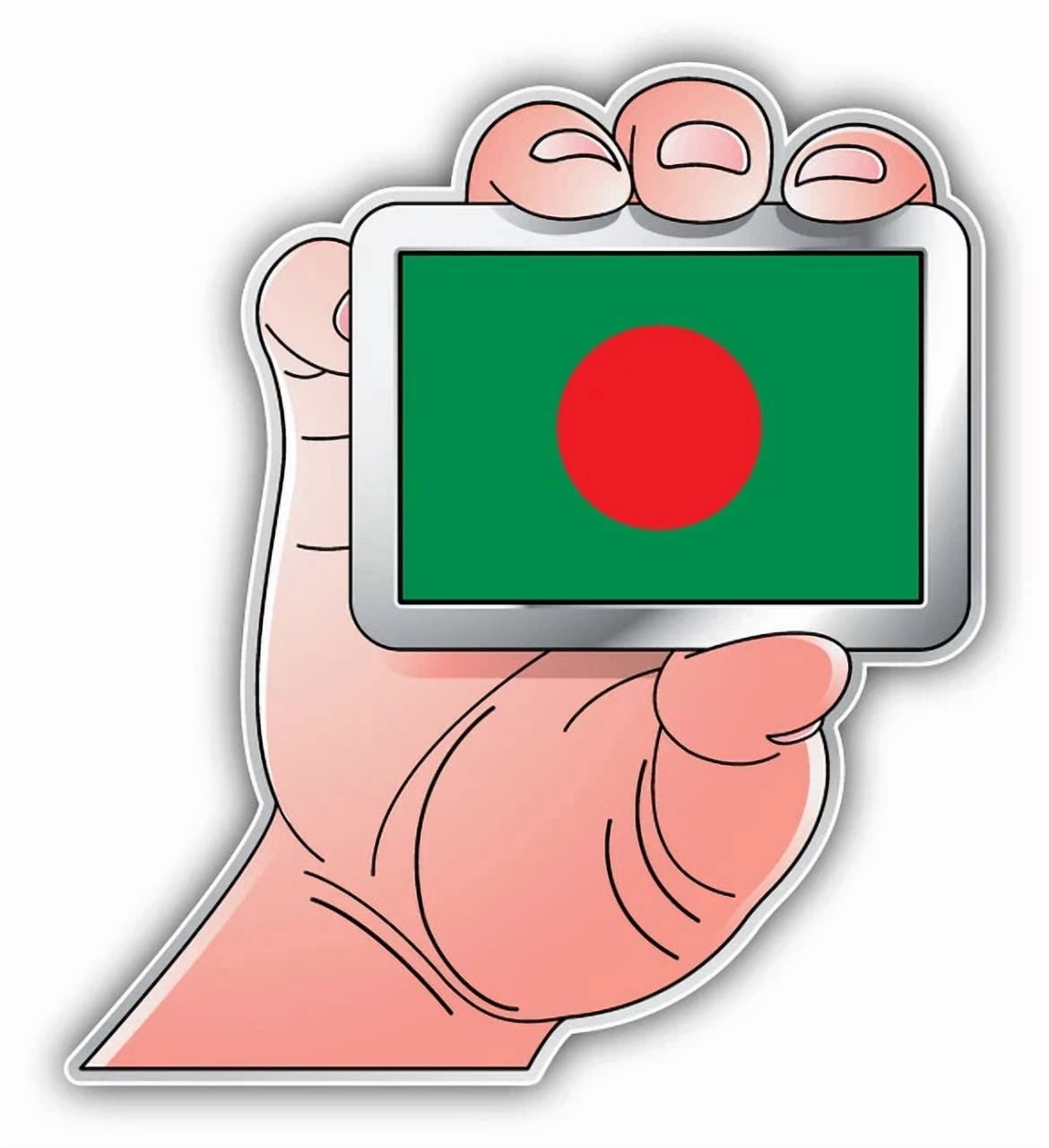 DOPASTICKER Bangladesh World Flag Hand Sticker Decal Phone Decal Water ...