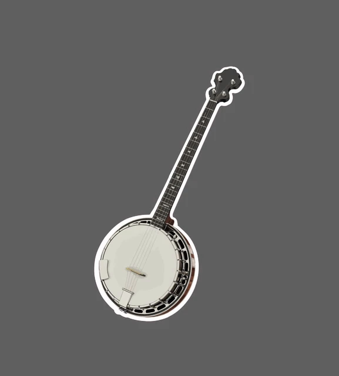 DOPASTICKER Banjo Sticker Music Folk Country Bluegrass Mountains ...