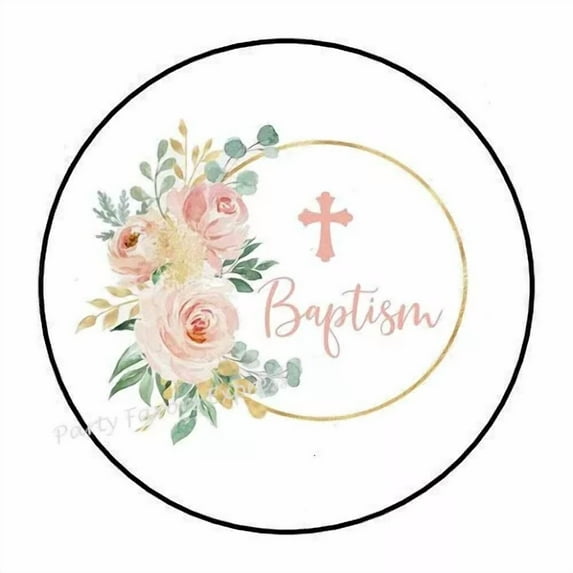 DOPASTICKER Baptism Pink Stickers Favors Phone Sticker, Latop Sticker ...