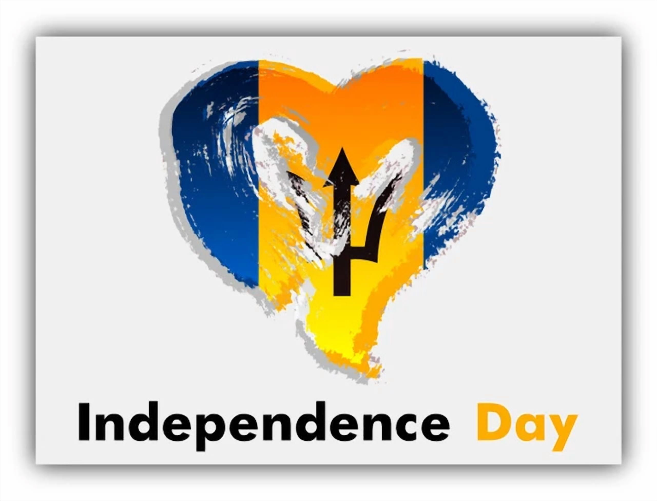 DOPASTICKER Barbados Flag Heart Independence Day Sticker Decal Phone ...