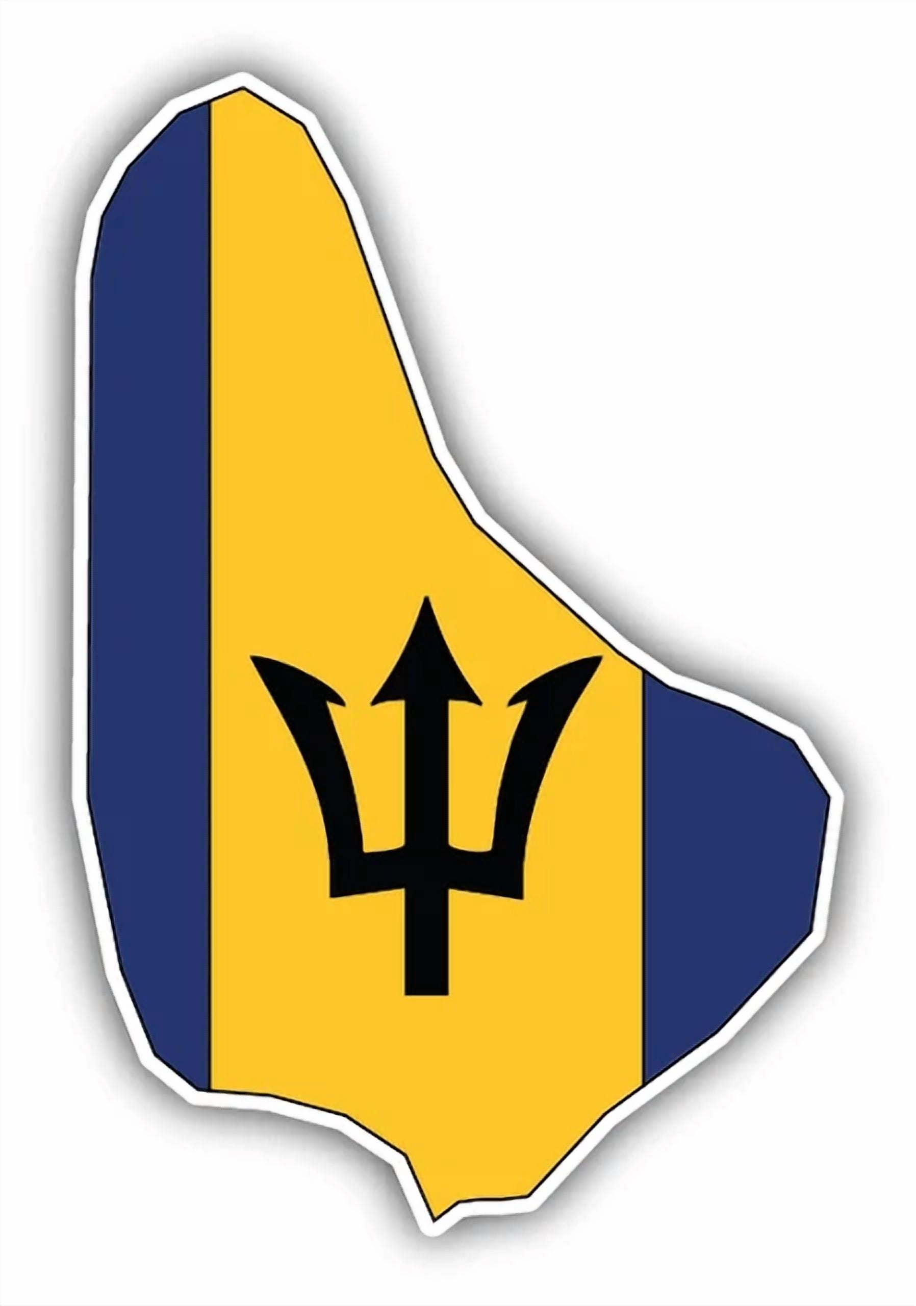 DOPASTICKER Barbados Map Flag Sticker Decal Phone Decal Water Bottle ...