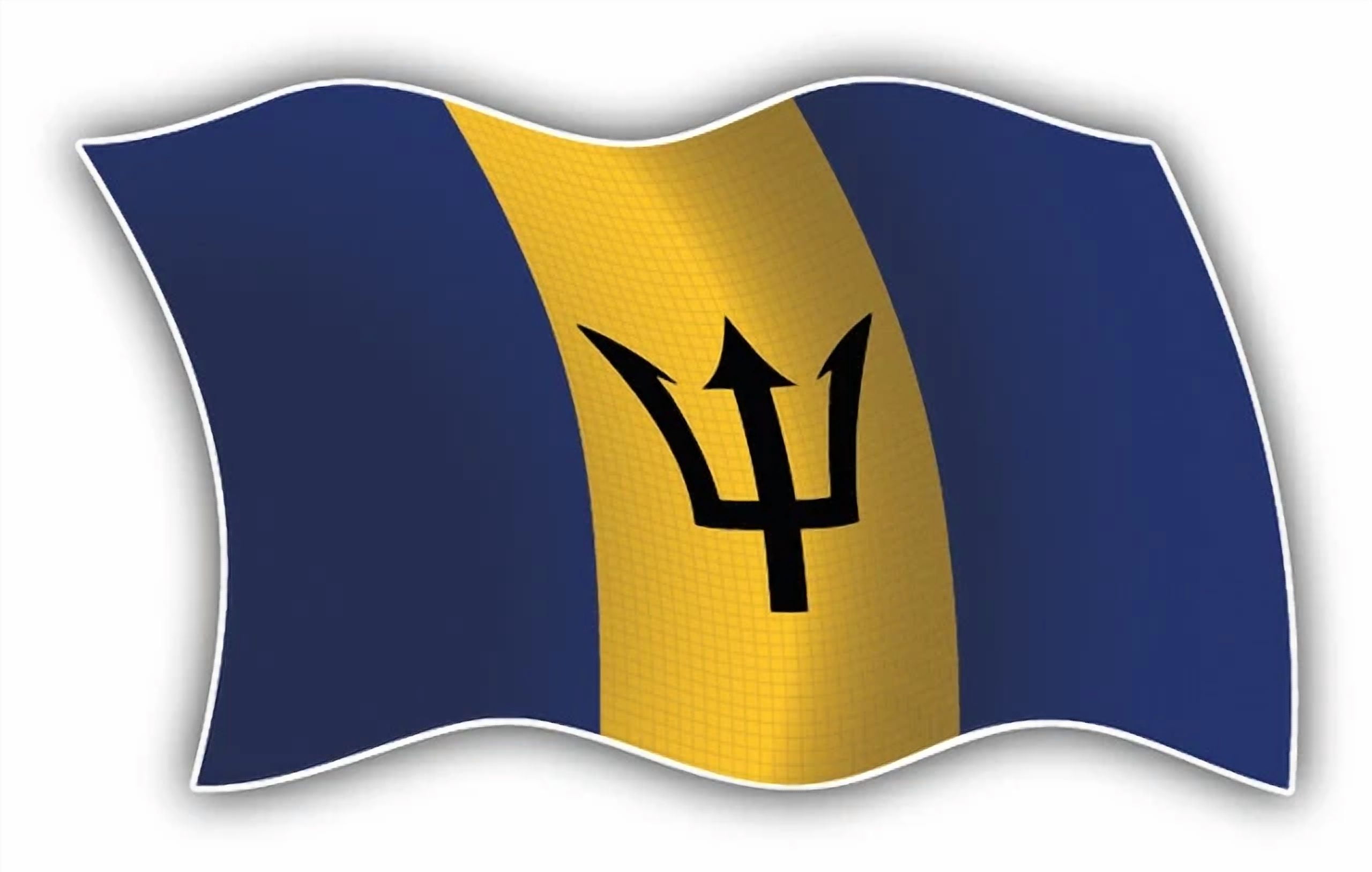 DOPASTICKER Barbados Wavy Flag Sticker Decal Phone Decal Water Bottle ...