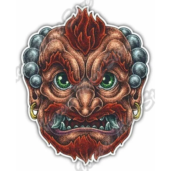 DOPASTICKER Barbarian Man Warrior Angry Face Red Beard Car Sticker ...
