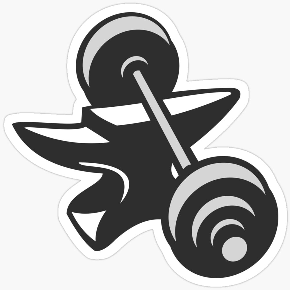 DOPASTICKER Barbell Dumbbell Anvil Grayscale Sticker Phone Decal Water ...
