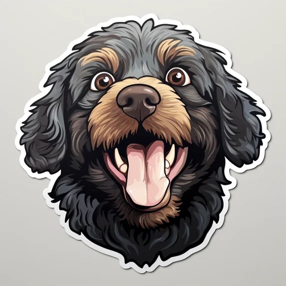 DOPASTICKER Barbet Car Sticker Dogs Sticker Phone Sticker, Latop ...