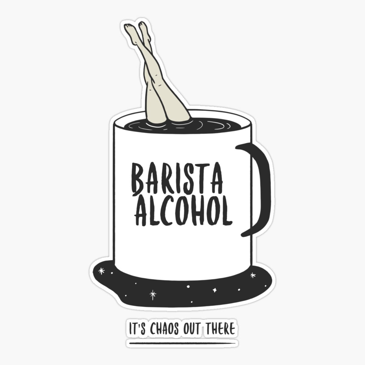 DOPASTICKER Barista Alcohol Sticker, Phone Sticker Car Stickers ...