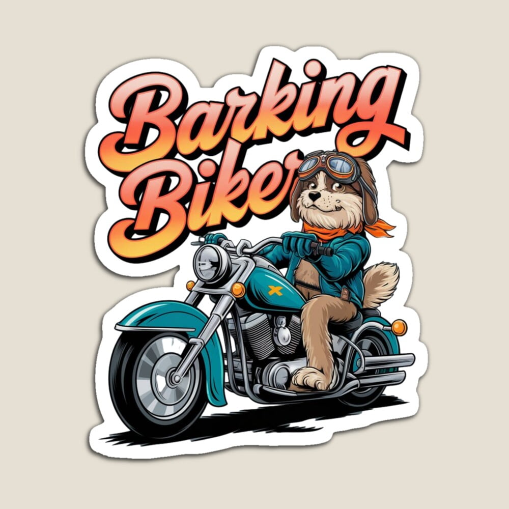 DOPASTICKER Barking Bik.Er - Riding Ruff - Pups Motor Sticker - 5374 ...