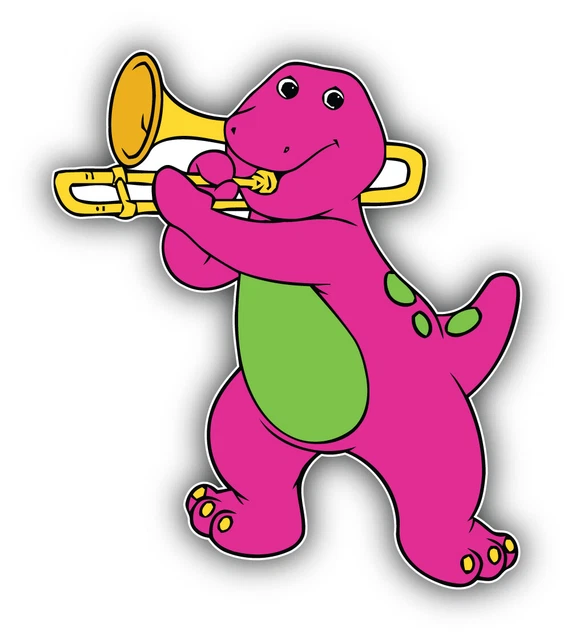 DOPASTICKER Barney Cartoon Music Sticker Decal Phone Decal Water Bottle ...