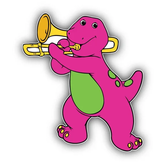DOPASTICKER Barney Cartoon Music Sticker Decal Phone Decal Water Bottle ...