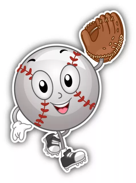 DOPASTICKER Baseball Ball Pitcher Cartoon Car Sticker Phone Decal Water ...