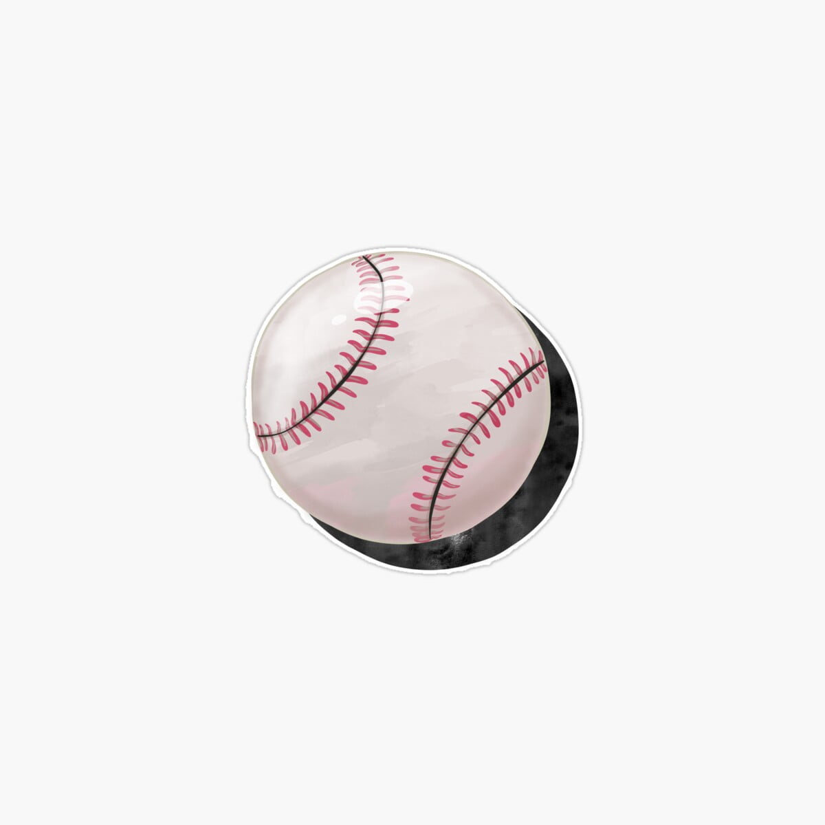 DOPASTICKER Baseball Ball Watercolor Cute Sports Sticker, Phone Sticker ...