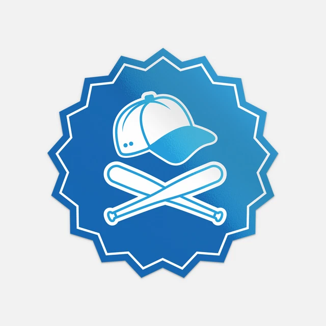 DOPASTICKER Baseball Bat Cap Sport Badge Sticker Decal Phone Decal ...
