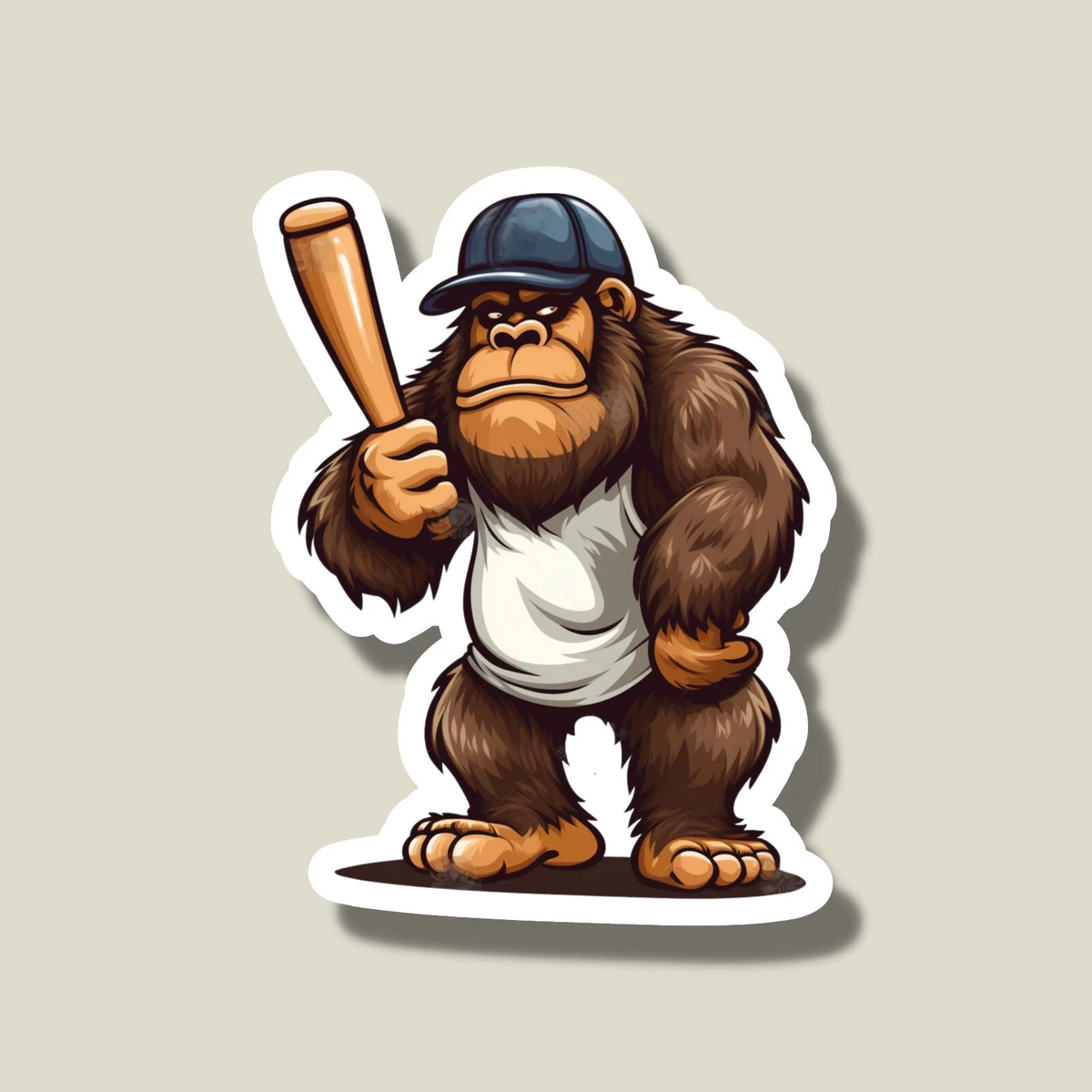 DOPASTICKER Baseball Bigfoot Sasquatch Cryptid Cute Sticker Waterproof ...