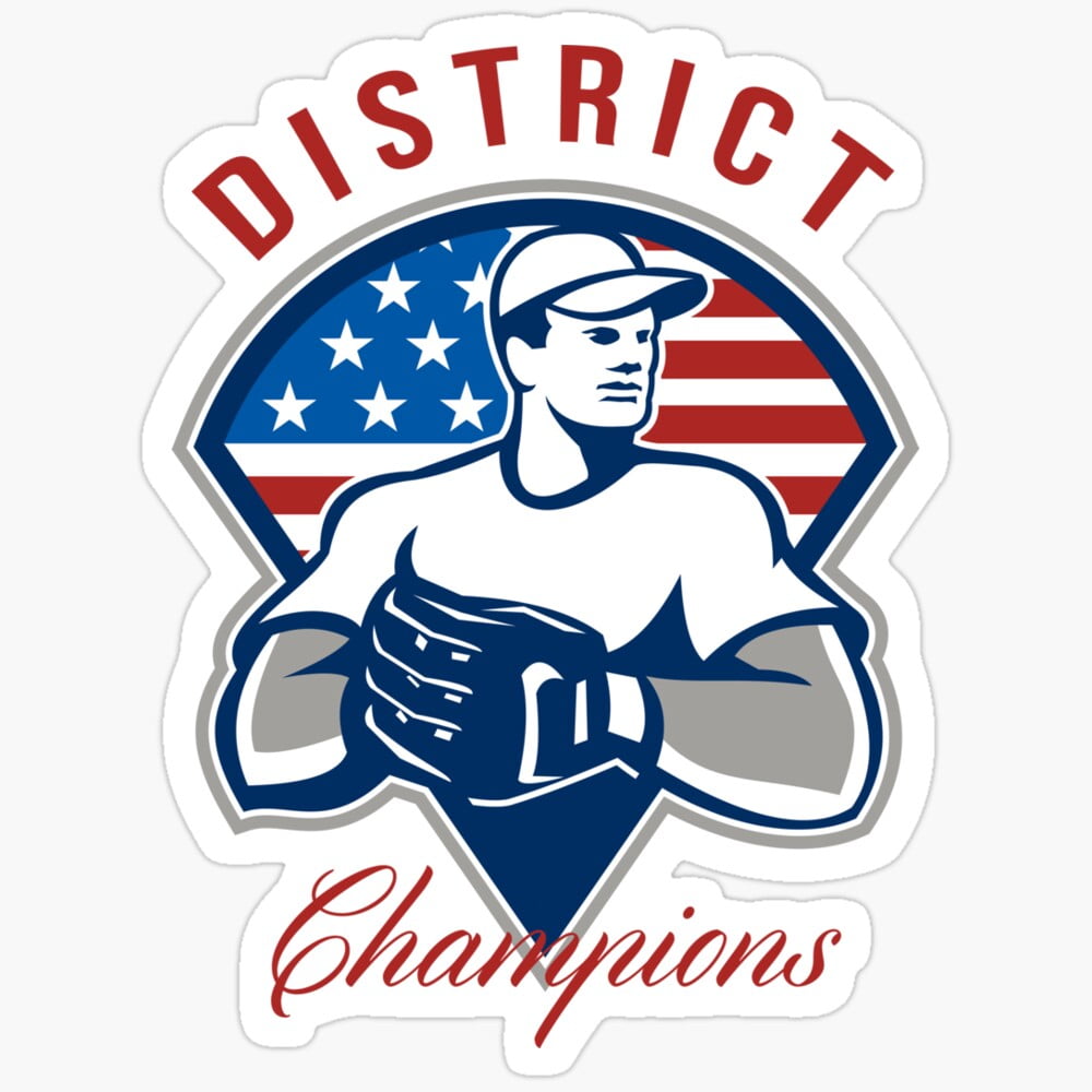 DOPASTICKER Baseball District Champions Retro Sticker Phone Decal Water ...