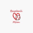 DOPASTICKER Baseball Mom Heart & Ball Red Print Logo Sticker, Phone ...