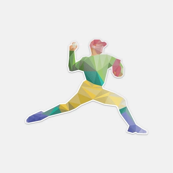 DOPASTICKER Baseball Player Triangulated Sport Sticker Decal Phone ...