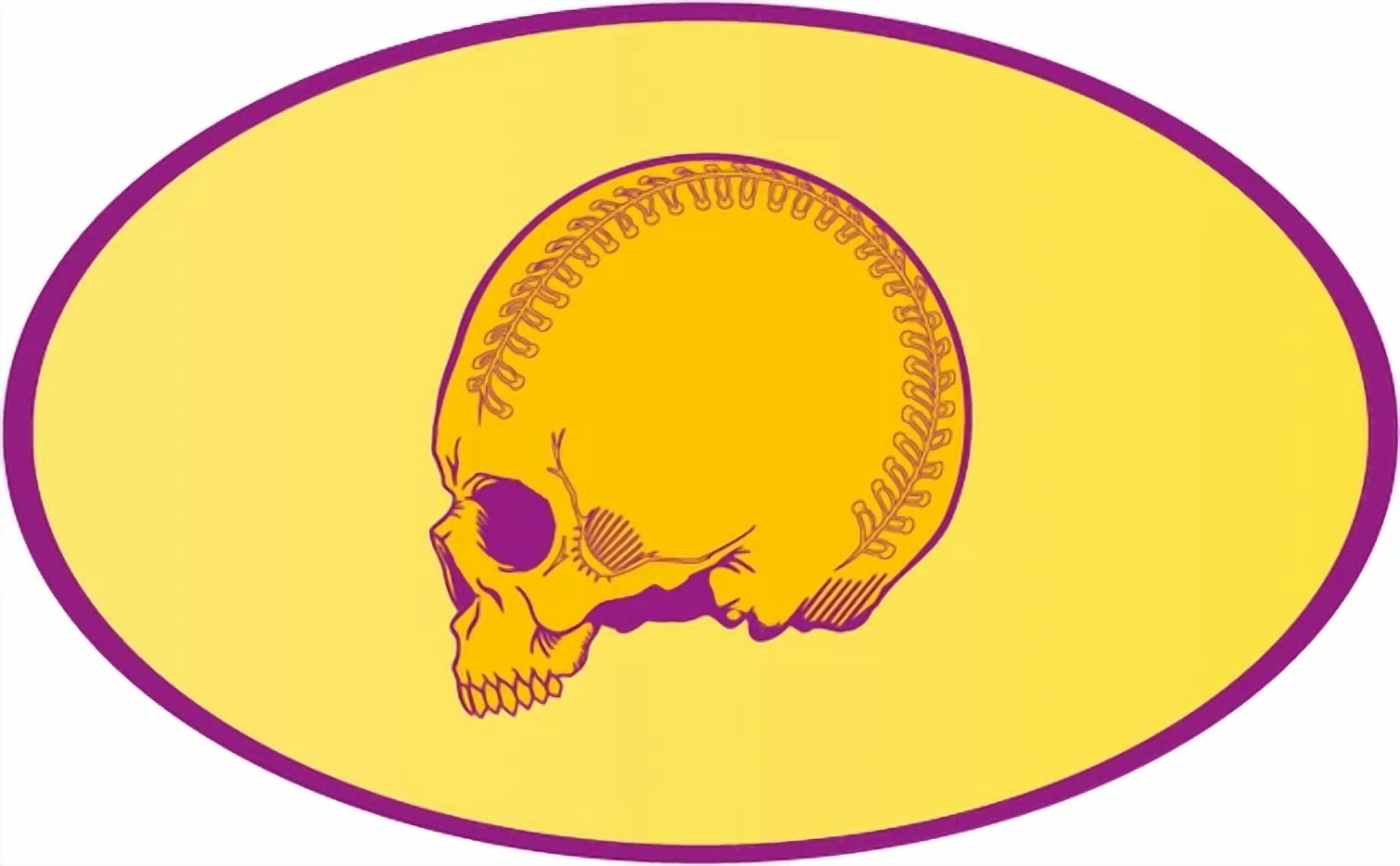 DOPASTICKER Baseball Profile Death Oval Sticker Decal Phone Decal Water ...