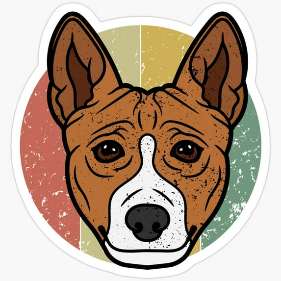 DOPASTICKER Basenji Dog Breed Rescue Puppies, Retro Design Gift Sticker ...