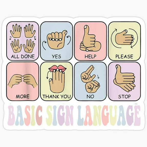 DOPASTICKER Basic Sign Language Speech Language Pathologist Aac Sped ...