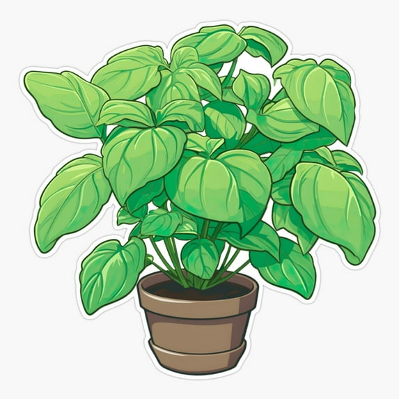 DOPASTICKER Basil Plant Sticker, Phone Sticker Water Bottle Sticker Car ...