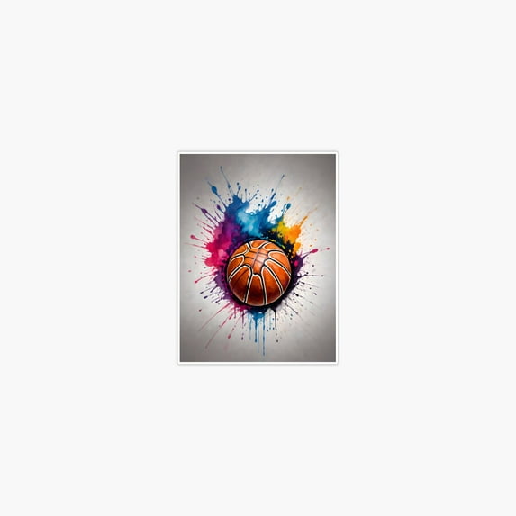 DOPASTICKER Basketball Art Sticker, Phone Sticker Water Bottle Sticker ...