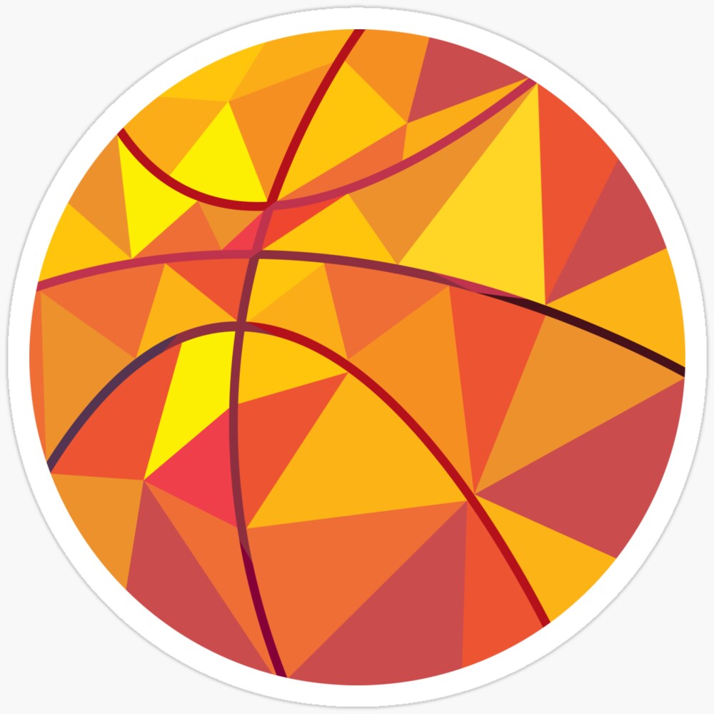 DOPASTICKER Basketball Ball Low Polygon Sticker Phone Decal Water ...