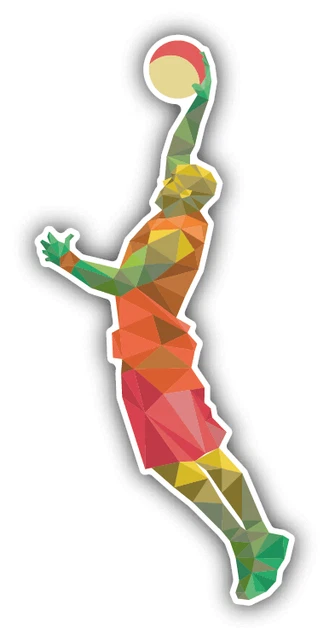 DOPASTICKER Basketball Player Triangulated Sport Car Sticker Phone ...