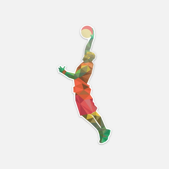 DOPASTICKER Basketball Player Triangulated Sport Sticker Decal Phone ...