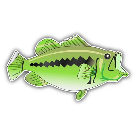 DOPASTICKER Bass Fish Fishing Sticker Decal Phone Decal Water Bottle ...