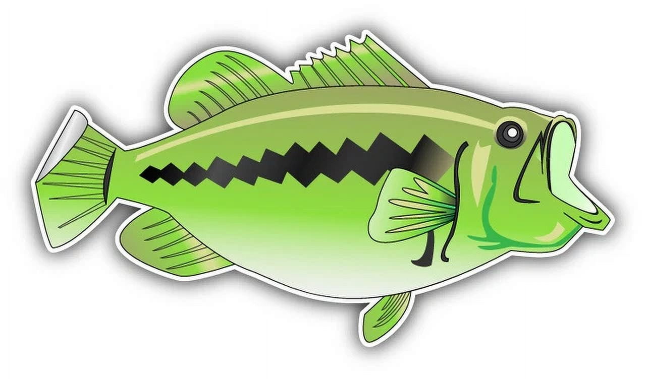 DOPASTICKER Bass Fish Sticker Decal Phone Decal Water Bottle Stickers ...
