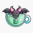 DOPASTICKER Bat-Tea Pun Of Kawaii Cute Bat And Green Tea Sticker, Phone ...