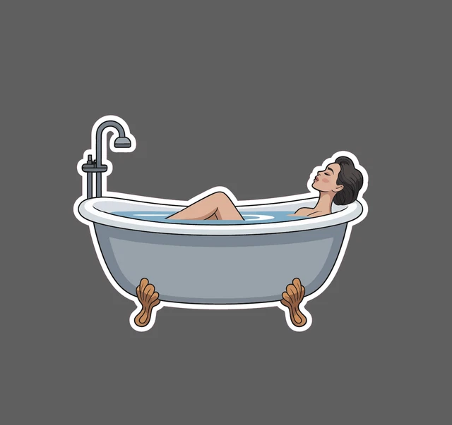 DOPASTICKER Bathtub Sticker Woman Relax Night Fancy Comfort Gift ...