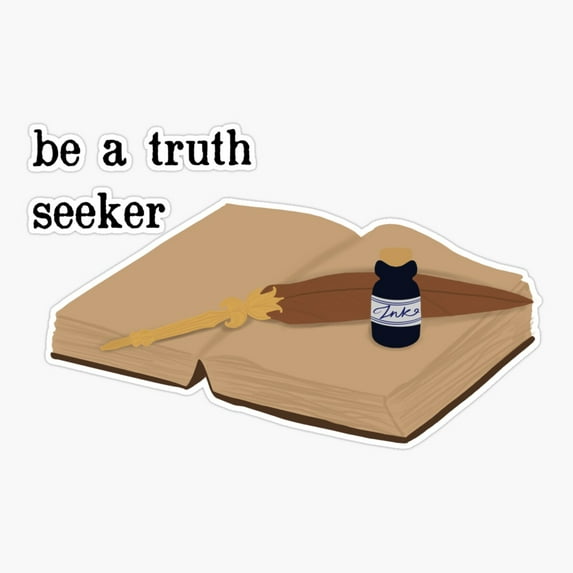 DOPASTICKER Be A Truth Seeker Book, Quill, And Ink Academia Sticker ...