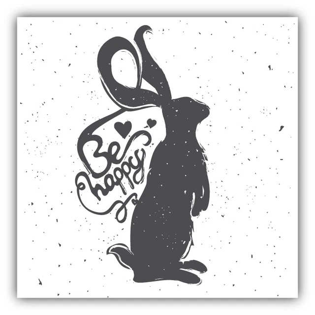 DOPASTICKER Be Happy Rabbit Label Sticker Decal Phone Decal Water ...