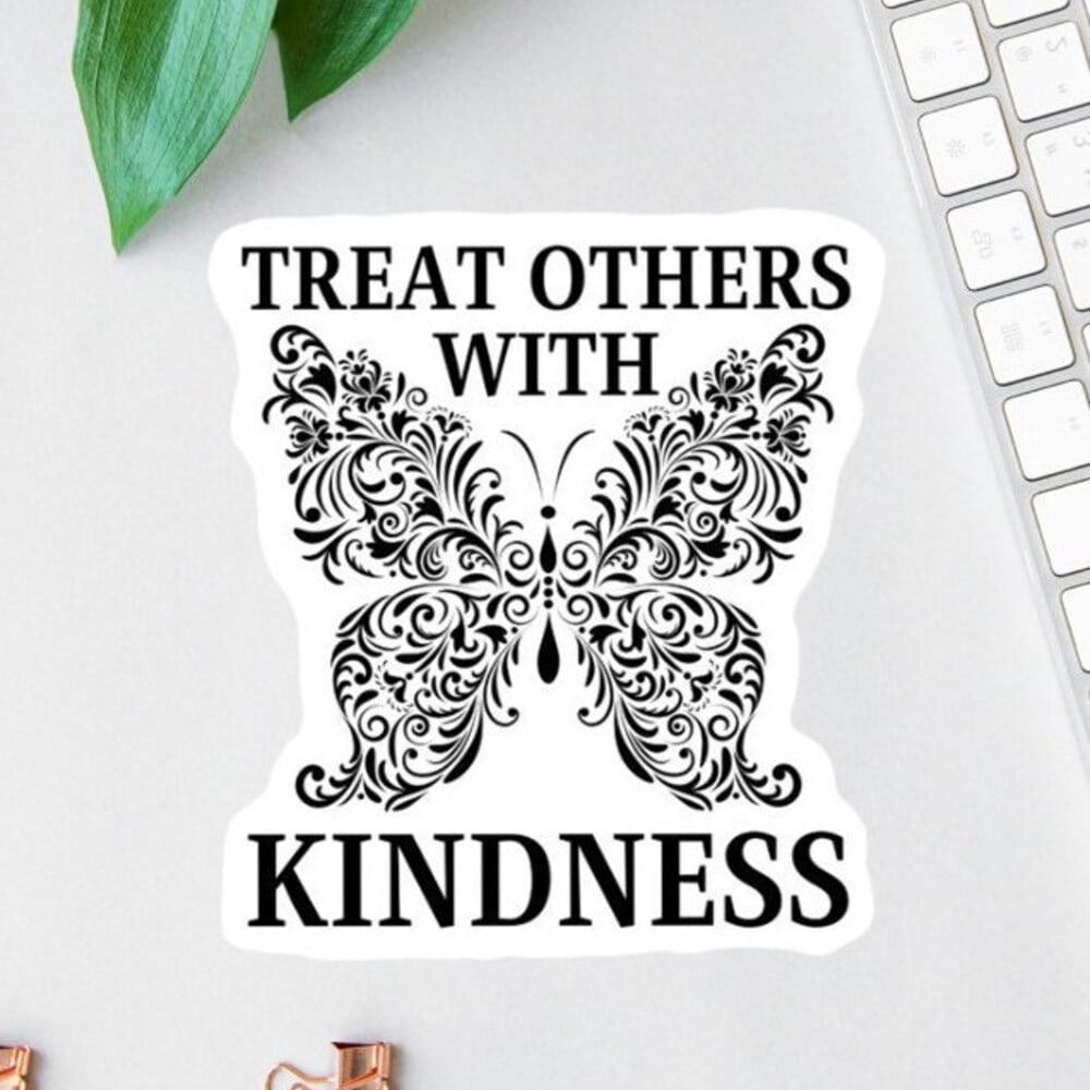 DOPASTICKER Be Kind, Butterfly, Kindness Label, Kindness, Mandala ...