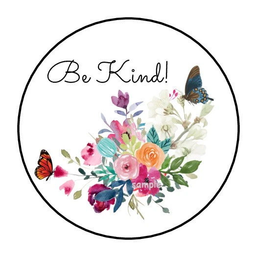 DOPASTICKER Be Kind Floral Stickers Butterflies Flowers Phone Decal ...
