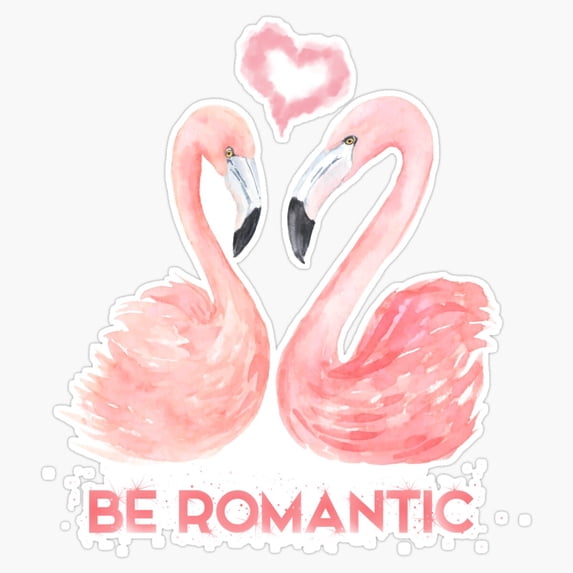 DOPASTICKER Be Roman.Tic Flamingo Couple Love Sticker, Phone Sticker ...