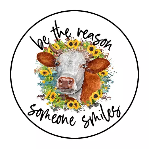 DOPASTICKER Be The Reason Someone Smiles Stickers Cow Phone Decal Water ...