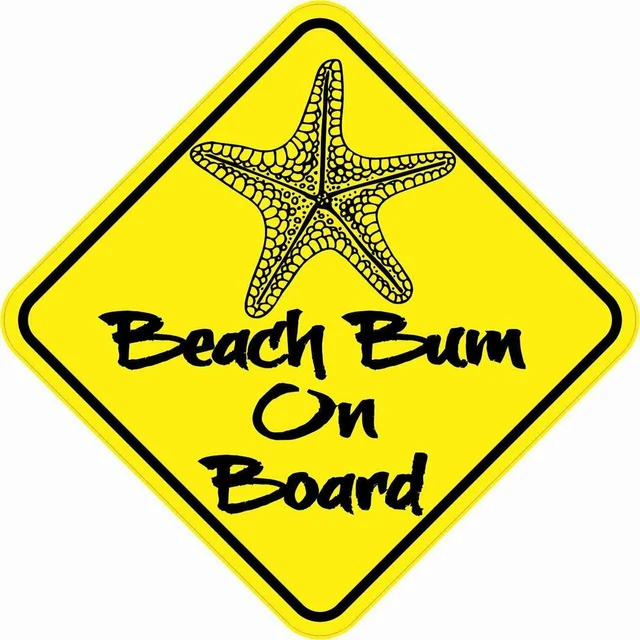 DOPASTICKER Beach Bum On Board Sticker Phone Sticker, Latop Sticker ...