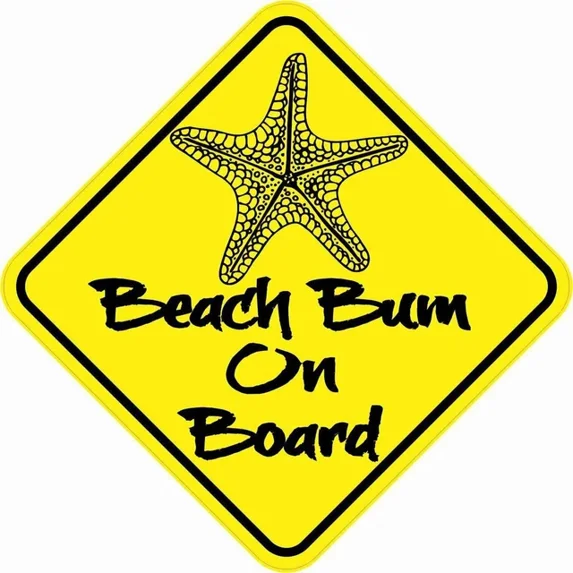 DOPASTICKER Beach Bum On Board Sticker Phone Sticker, Latop Sticker ...